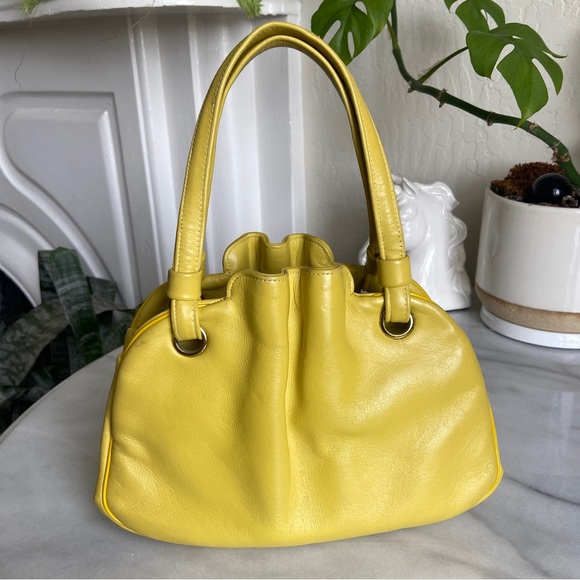 Vintage | Bags | Vintage Ingber Yellow Leather Handbag Barbie Purse ...